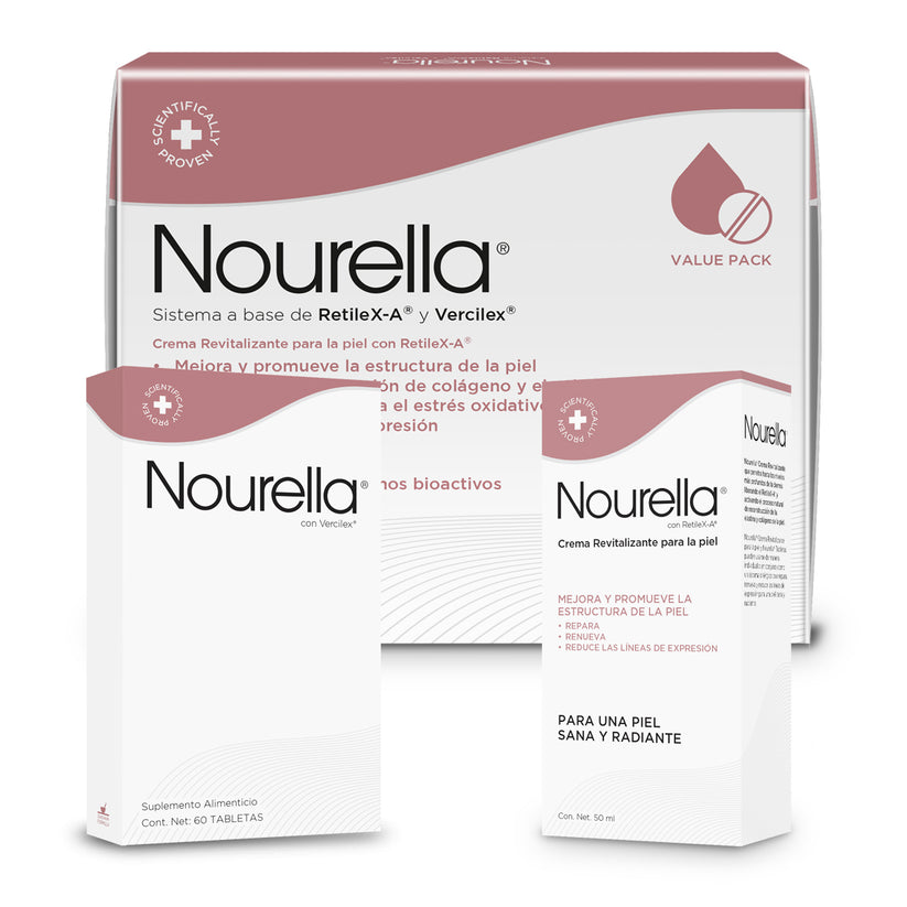 Nourella ® Kit Antiedad con Crema de 30ml y una Caja con 60 Tabletas ...
