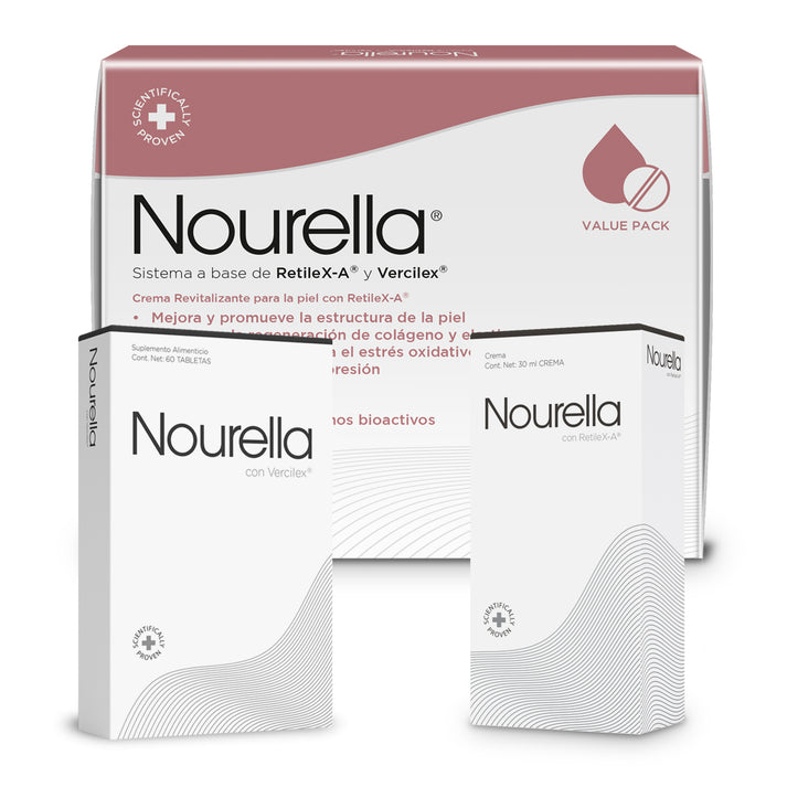 Nourella ® Kit Antiedad con Crema de 30ml y una Caja con 60 Tabletas ...